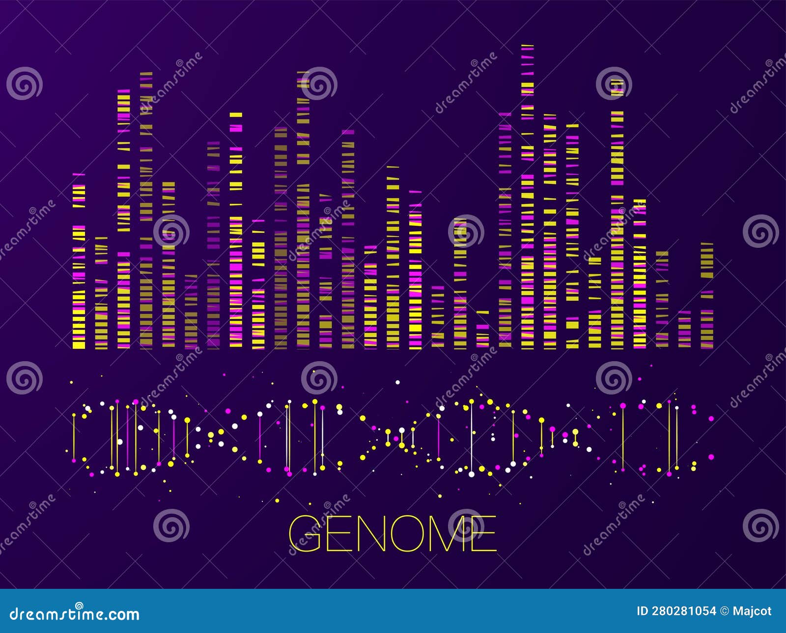 Big Genomic Data Visualization Stock Vector - Illustration of science ...