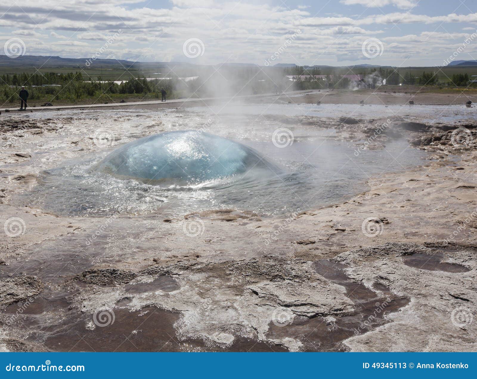 Big geyser in Iceland editorial stock photo. Image of scenics - 49345113