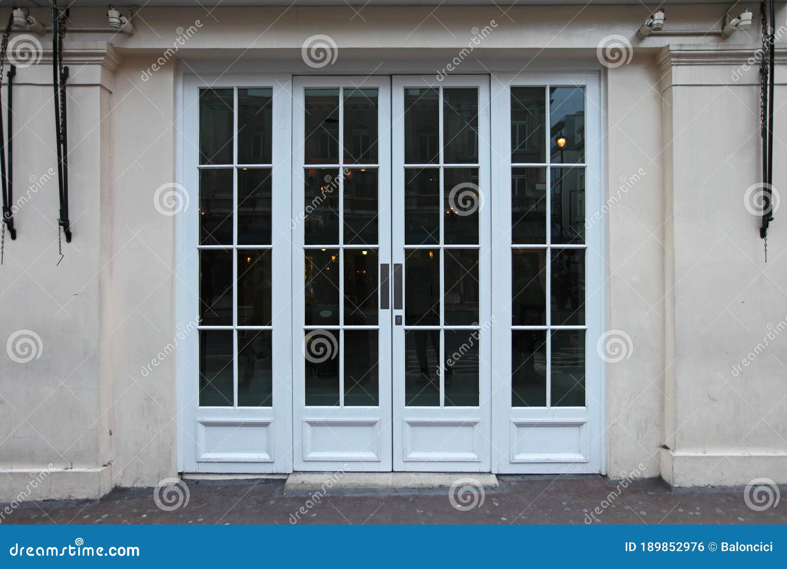 Terrace Doors stock photo. Image of glass, london, double - 189852976