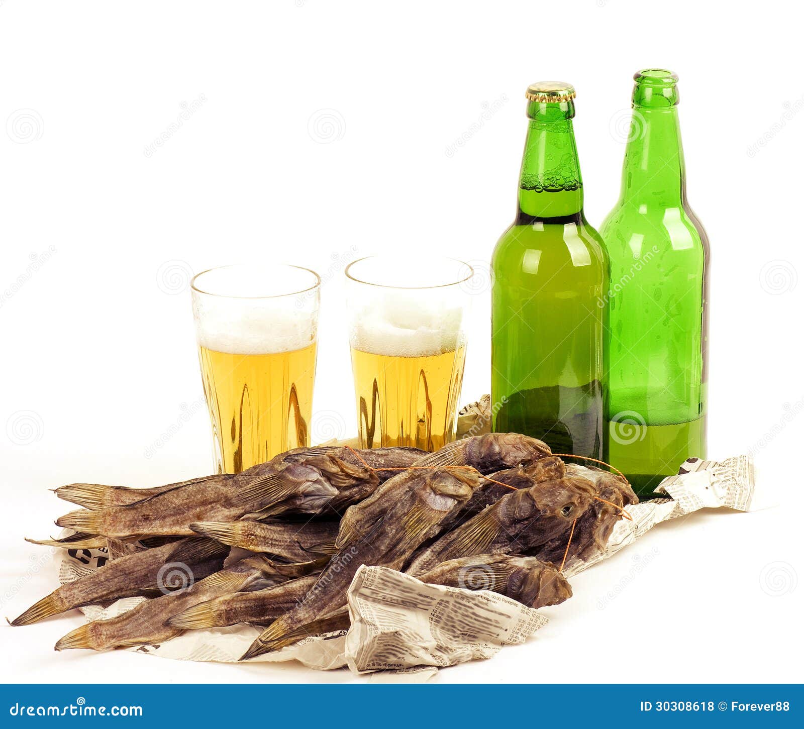 Big Glass of Light Beer and Fish. Stock Photo - Image of liquid, food ...