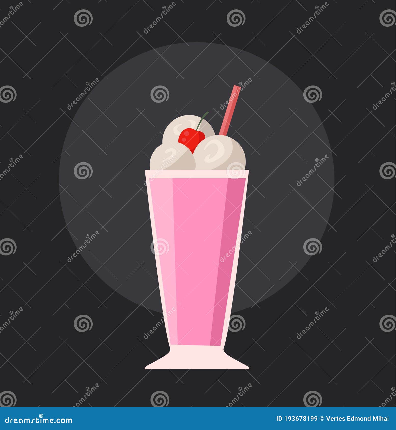 Big glass with a milkshake stock vector. Illustration of summer - 193678199