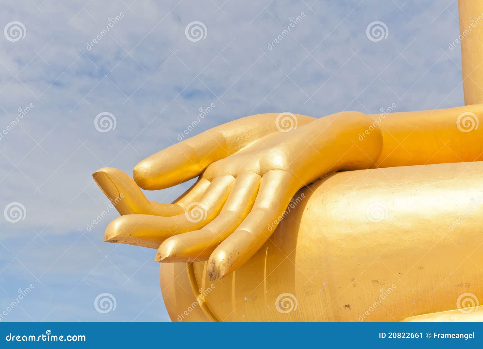 Big Golden Buddha Hand Statue Stock Image - Image of belief, face: 20822661