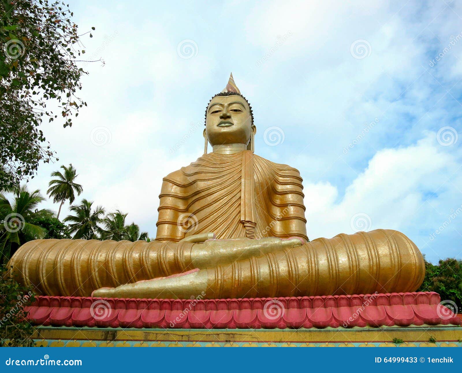 Big Golden Buddha Statue, Sri Lanka Stock Image - Image of landmark ...