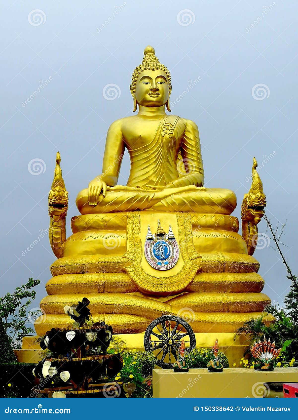 Big Golden Buddhist Sculpture in Thailand Stock Photo - Image of ...