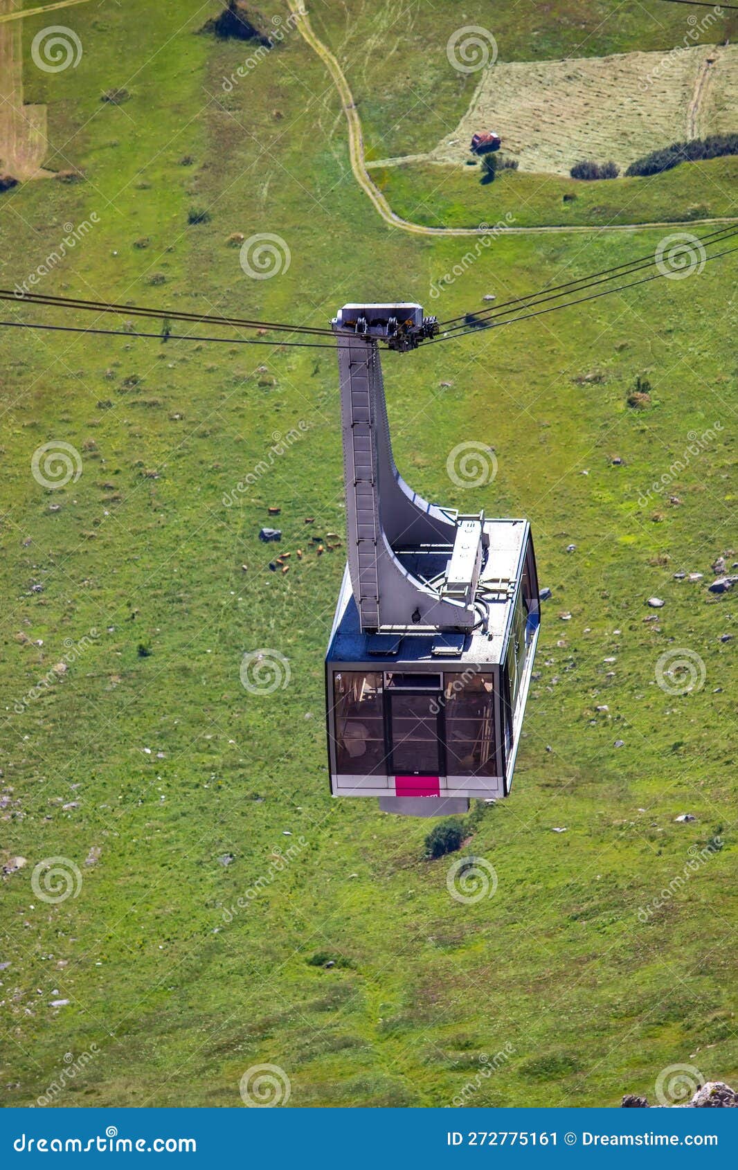 Big Gondola in the Swiss Alps in the Summer Stock Image - Image of ...