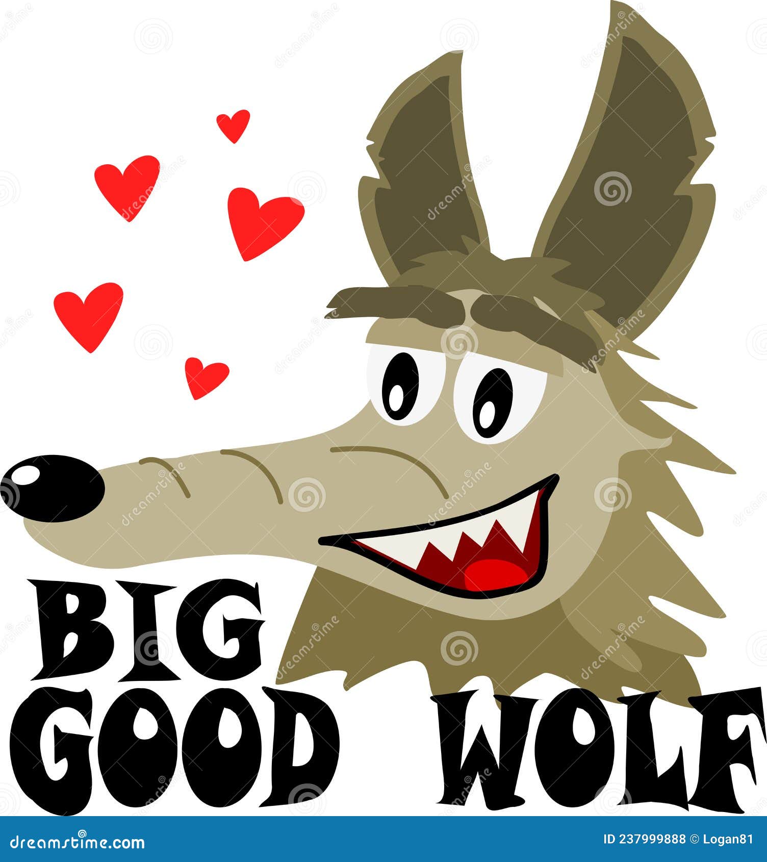 Good Wolf Three Little Pigs Tale Cartoon Stock Illustration ...