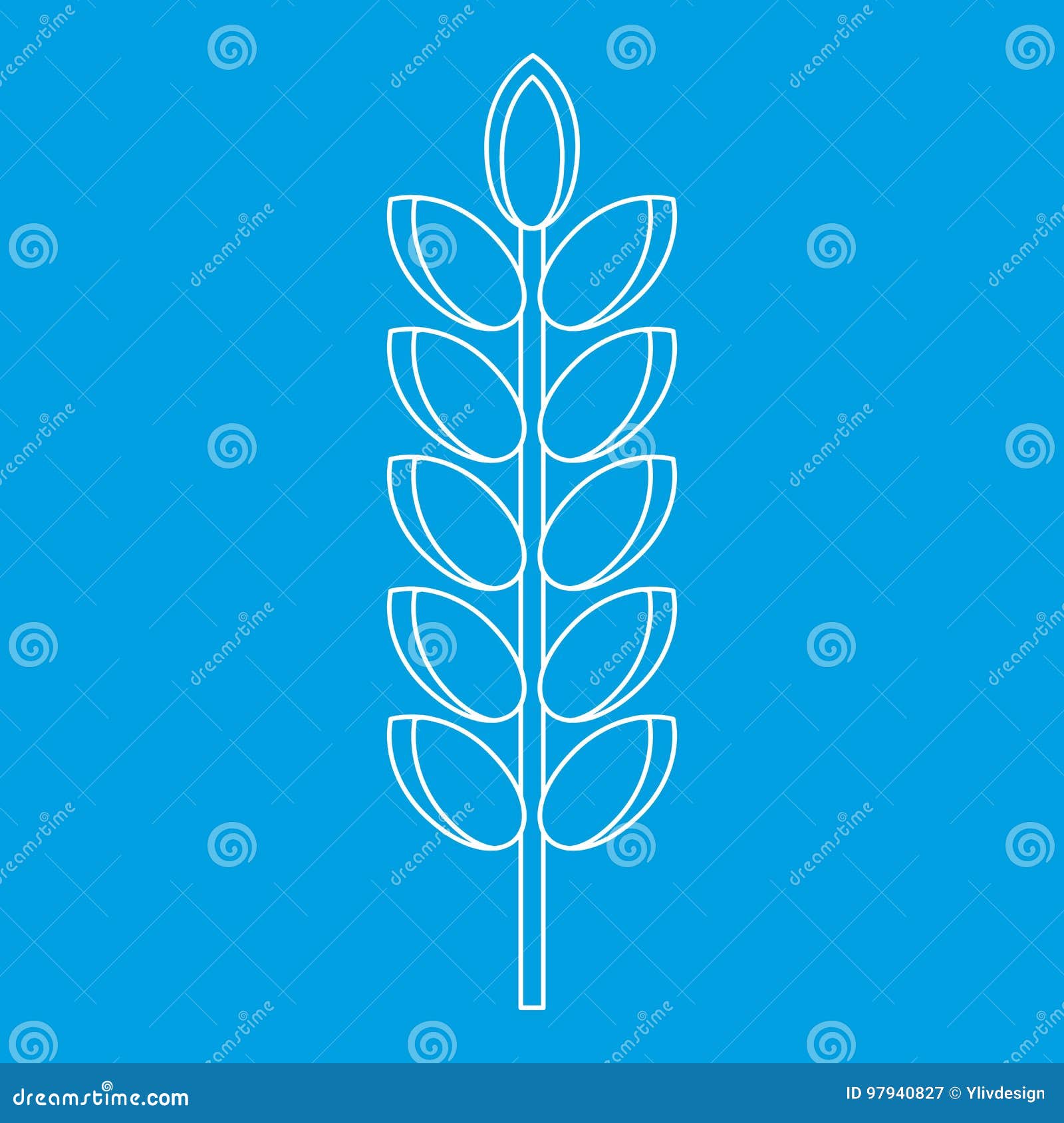 Big Grain Spike Icon, Outline Style Stock Vector - Illustration of ...