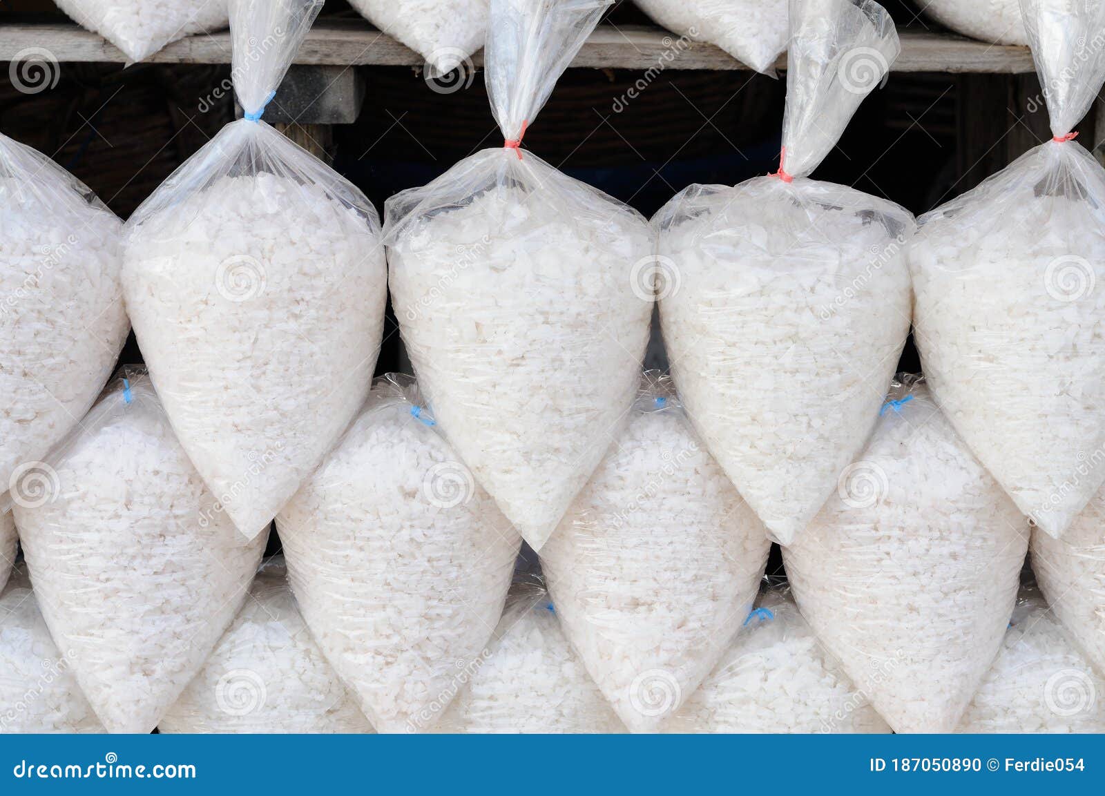 Big Grains of Salt in Plastic Bags Stock Photo - Image of production ...