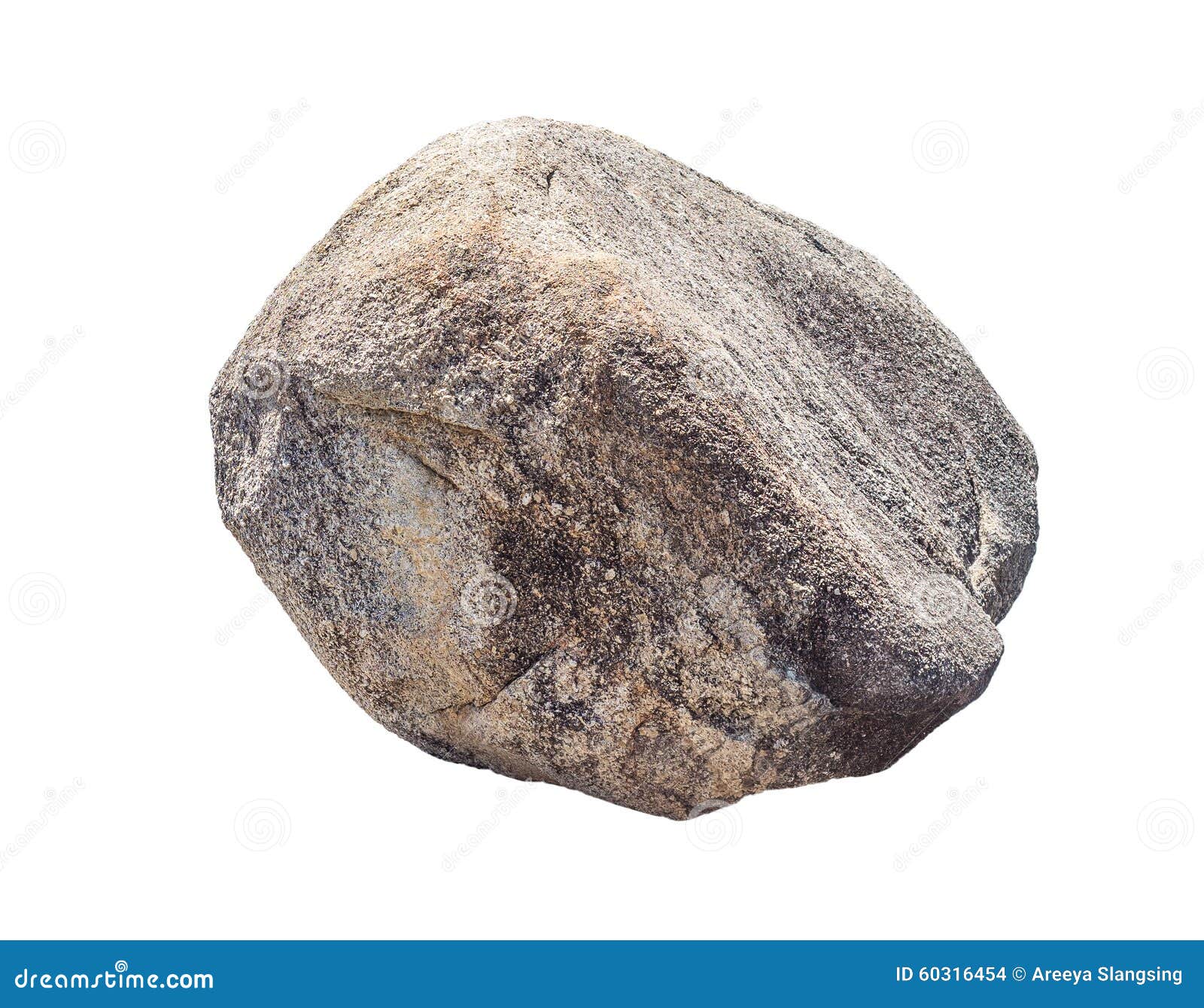 Big Granite Rock Stone, Isolated on White Stock Photo - Image of ...