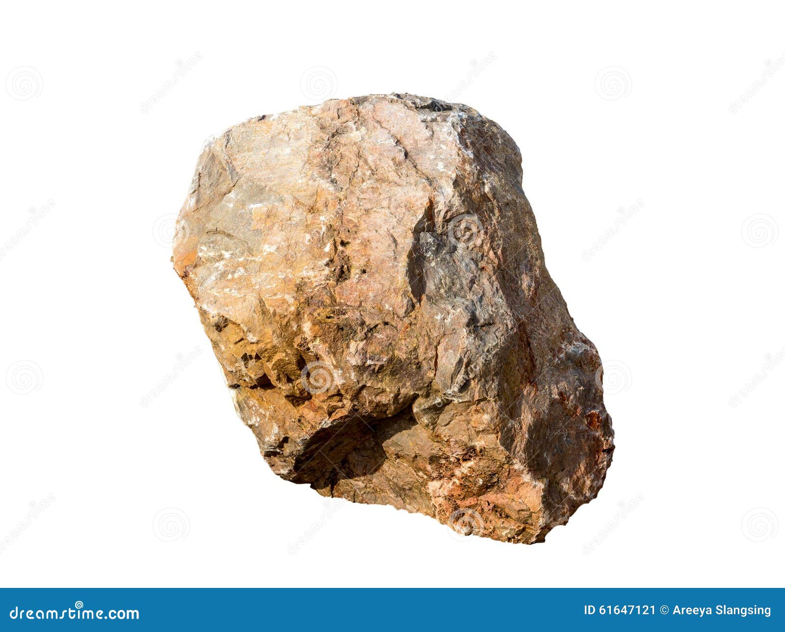 Big Granite Rock Stone Isolated on White Stock Image - Image of stone ...