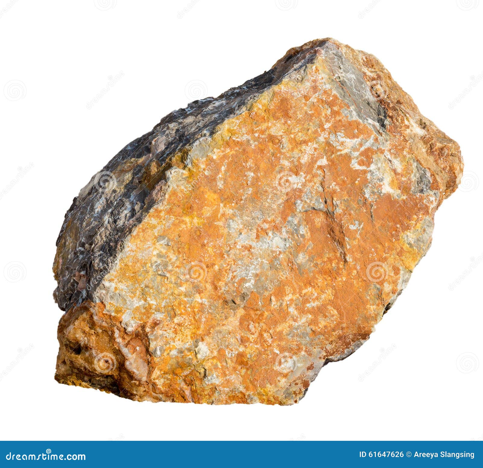 Big Granite Rock Stone Isolated on White Stock Photo - Image of ...