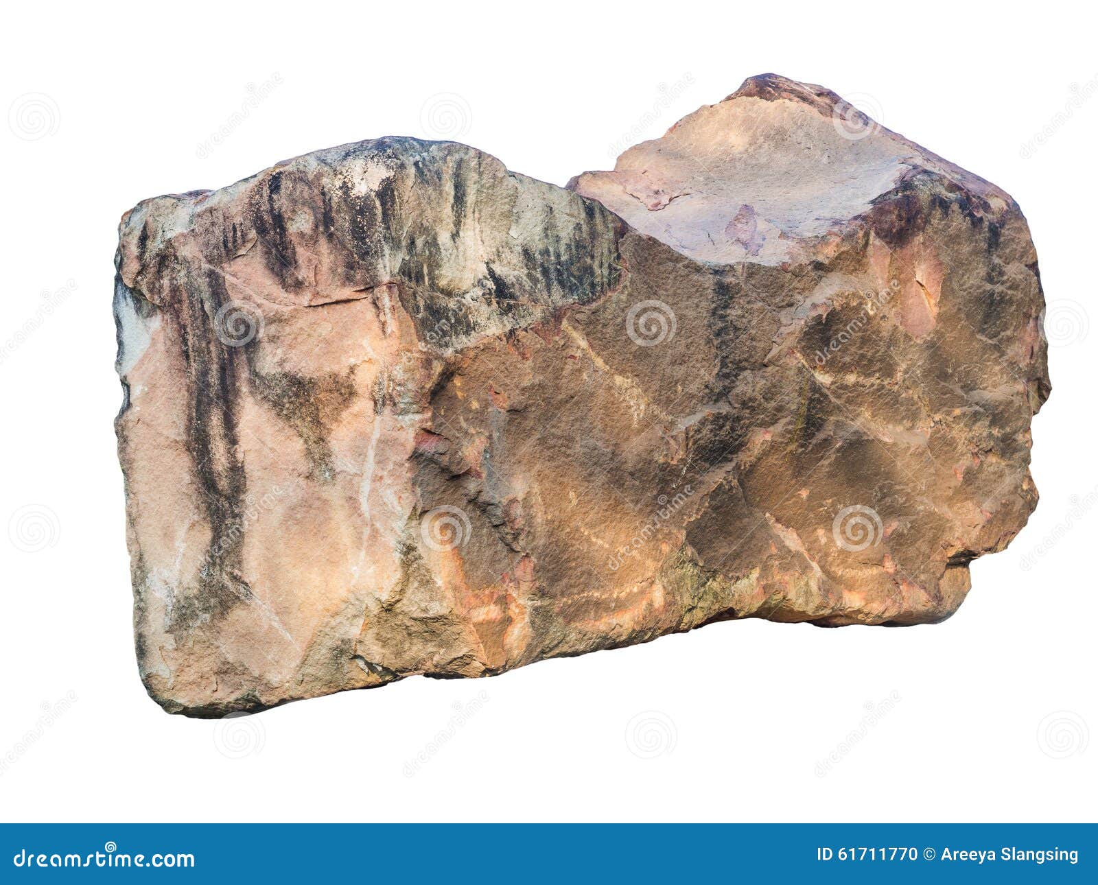 Big Granite Rock Stone, Isolated on White Stock Photo - Image of rock ...