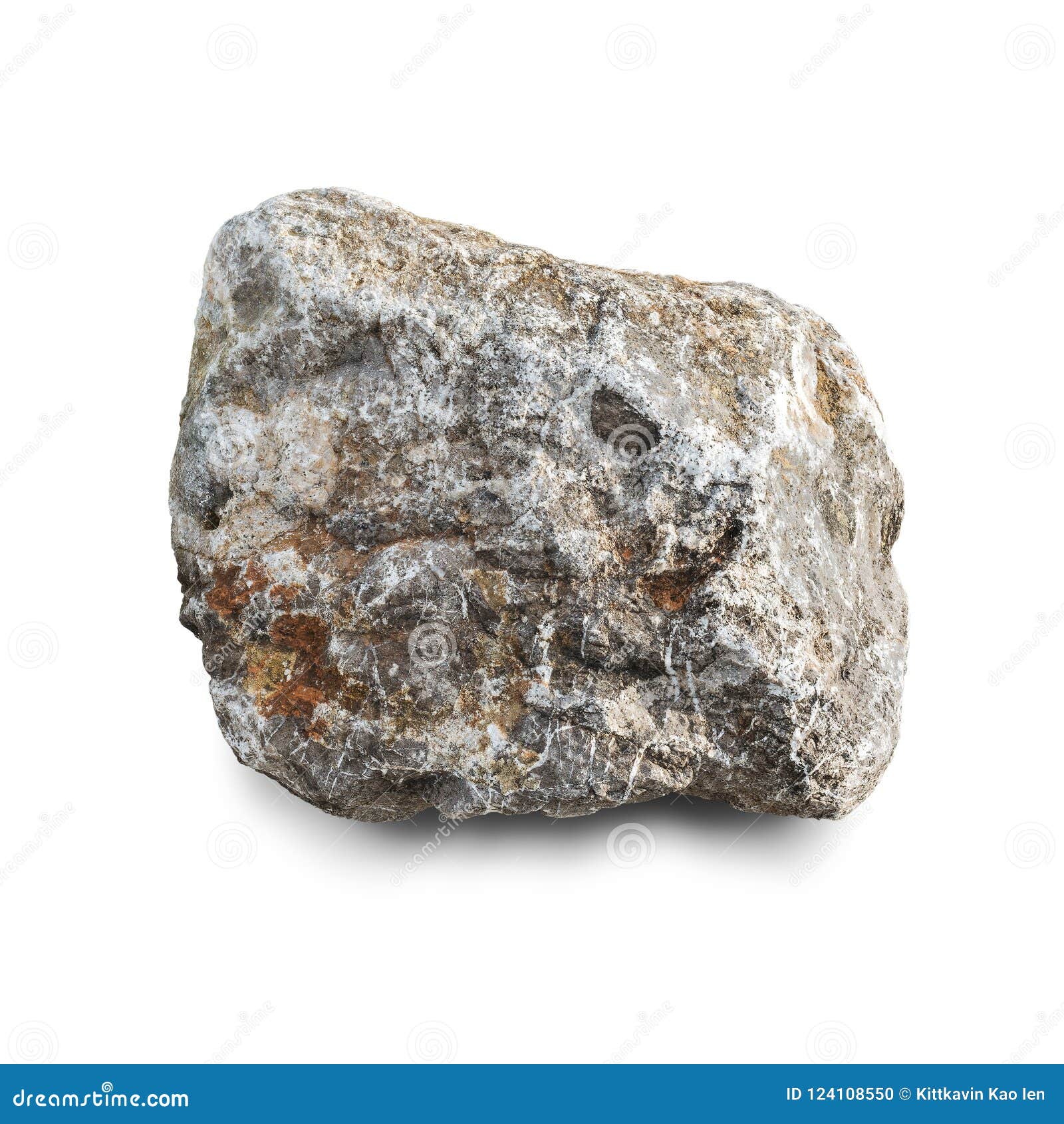 Big Granite Stone, Rock with Clipping Path Stock Photo - Image of path ...