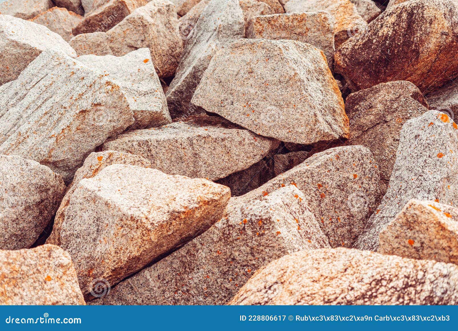 Big Granite Stones Piled Up Stock Image - Image of horizon, break ...