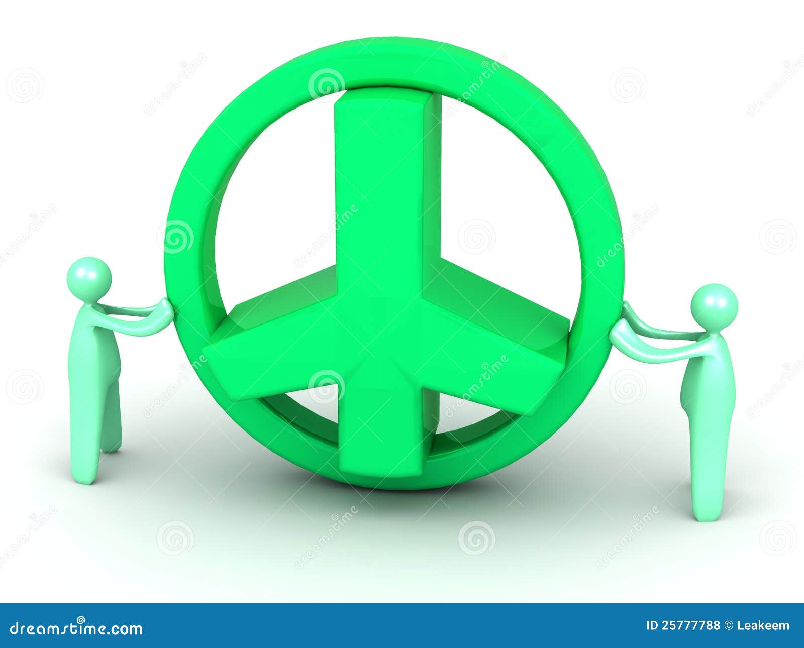 Big green 3D peace sign stock illustration. Illustration of metallic ...