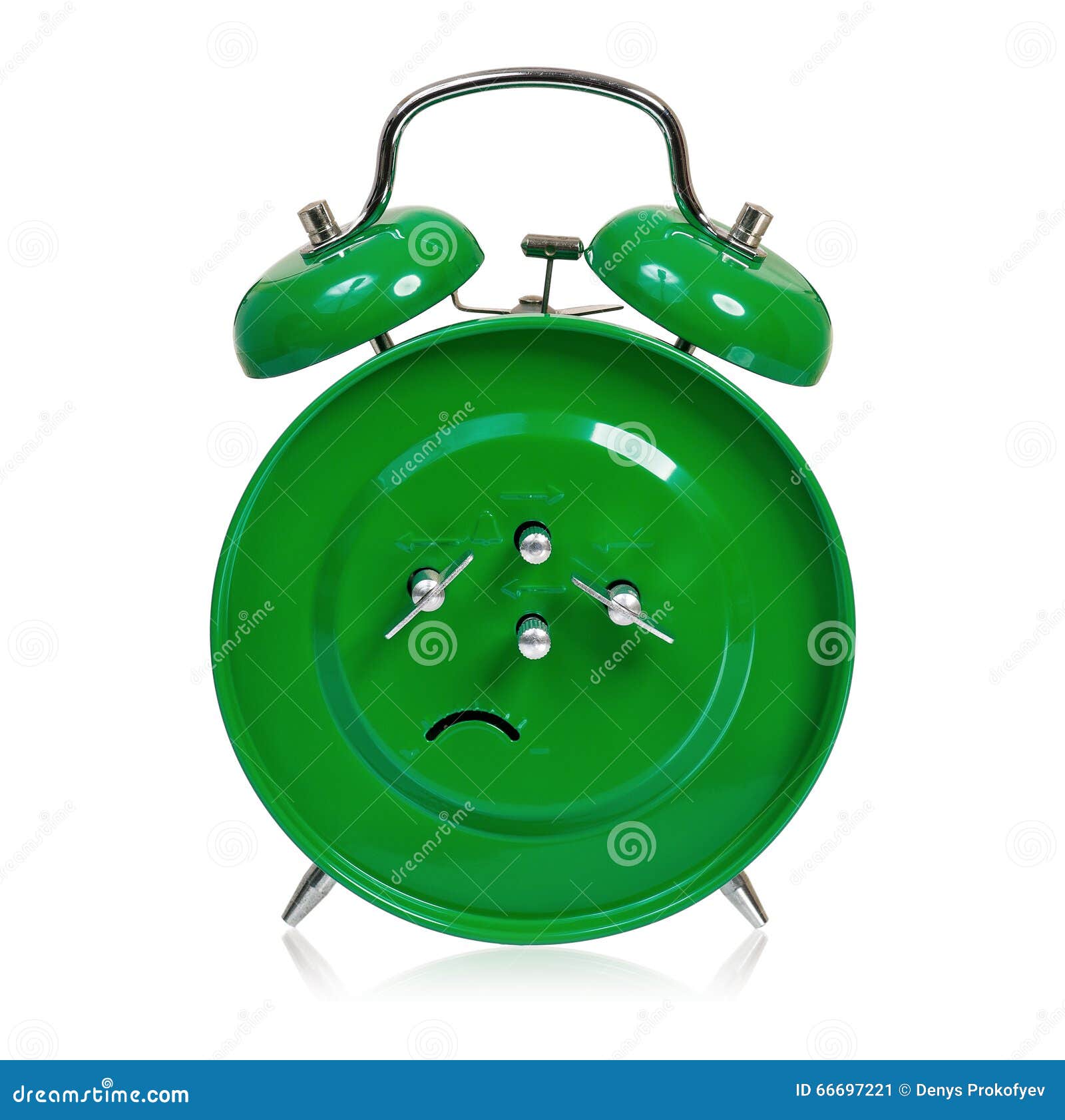 Big green alarm clock stock image. Image of isolated - 66697221