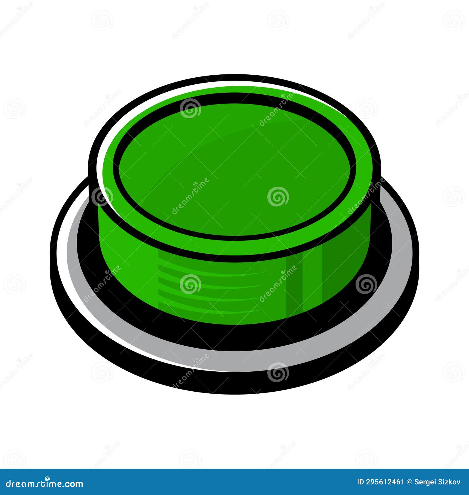 Big Green Button on White Background. Comic Book Style Stock Vector ...
