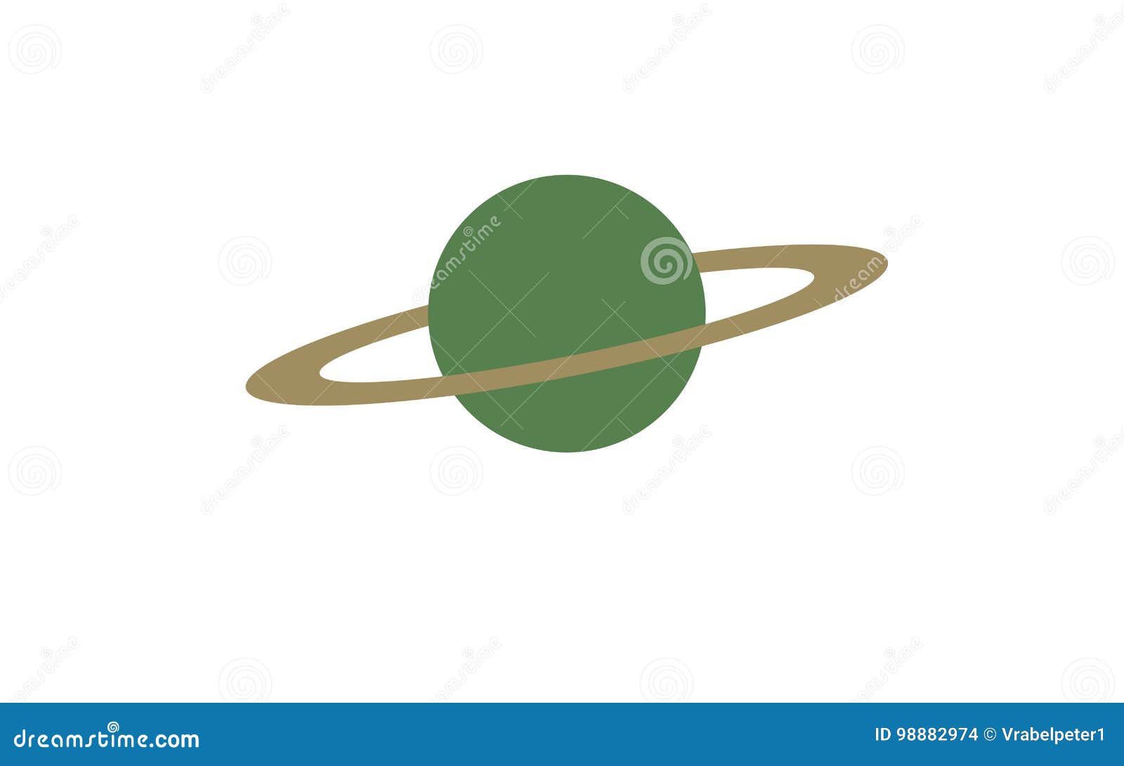 Big Green Planet with a Ring Stock Vector - Illustration of green ...