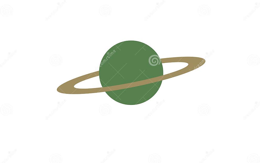 Big Green Planet with a Ring Stock Vector - Illustration of green ...