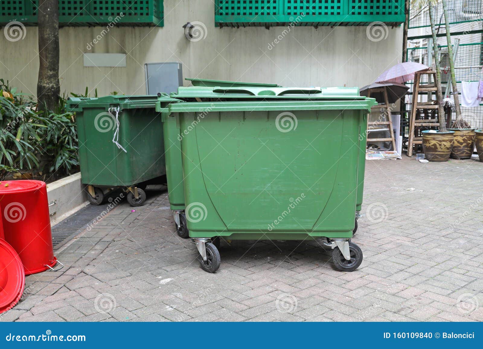 Green Container Bin stock photo. Image of recycle, recycling - 160109840