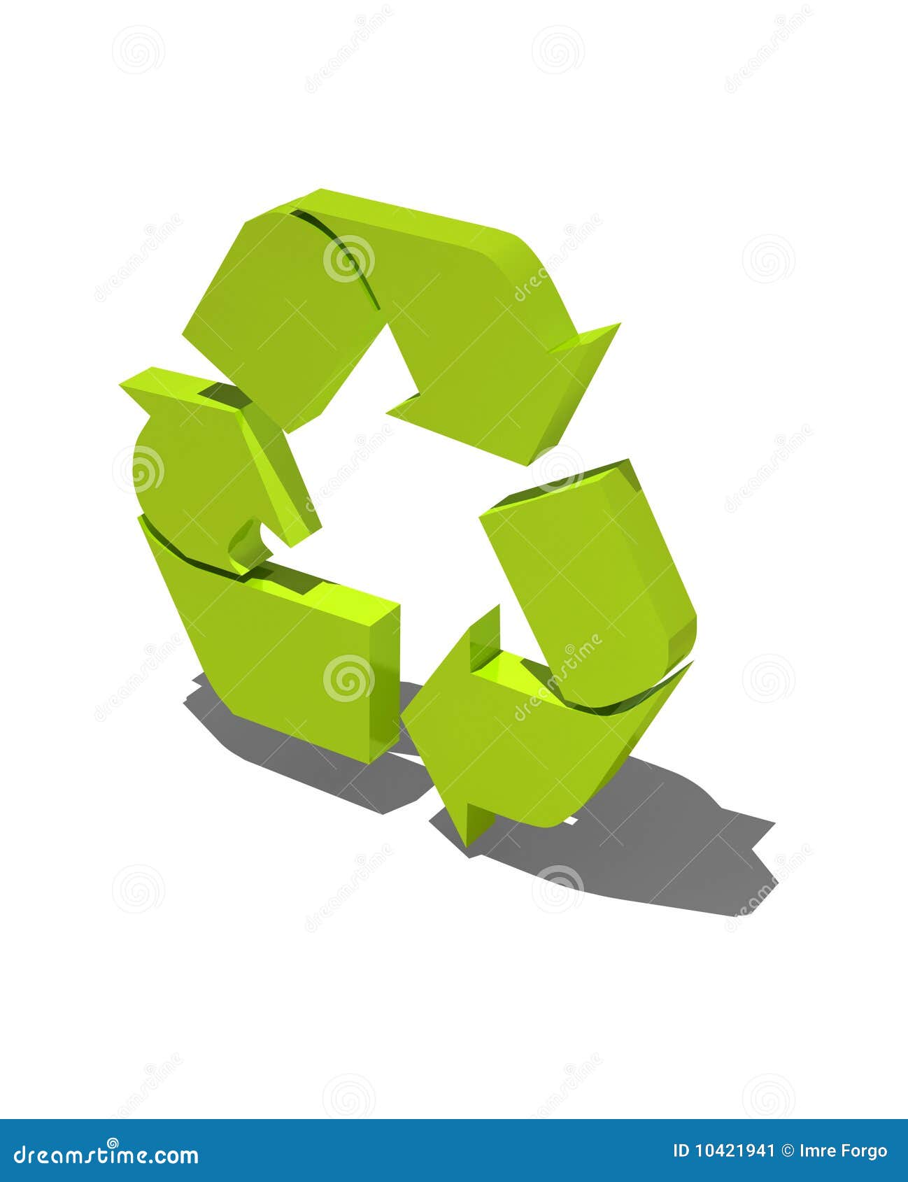 Big green recycle symbol stock illustration. Illustration of ...