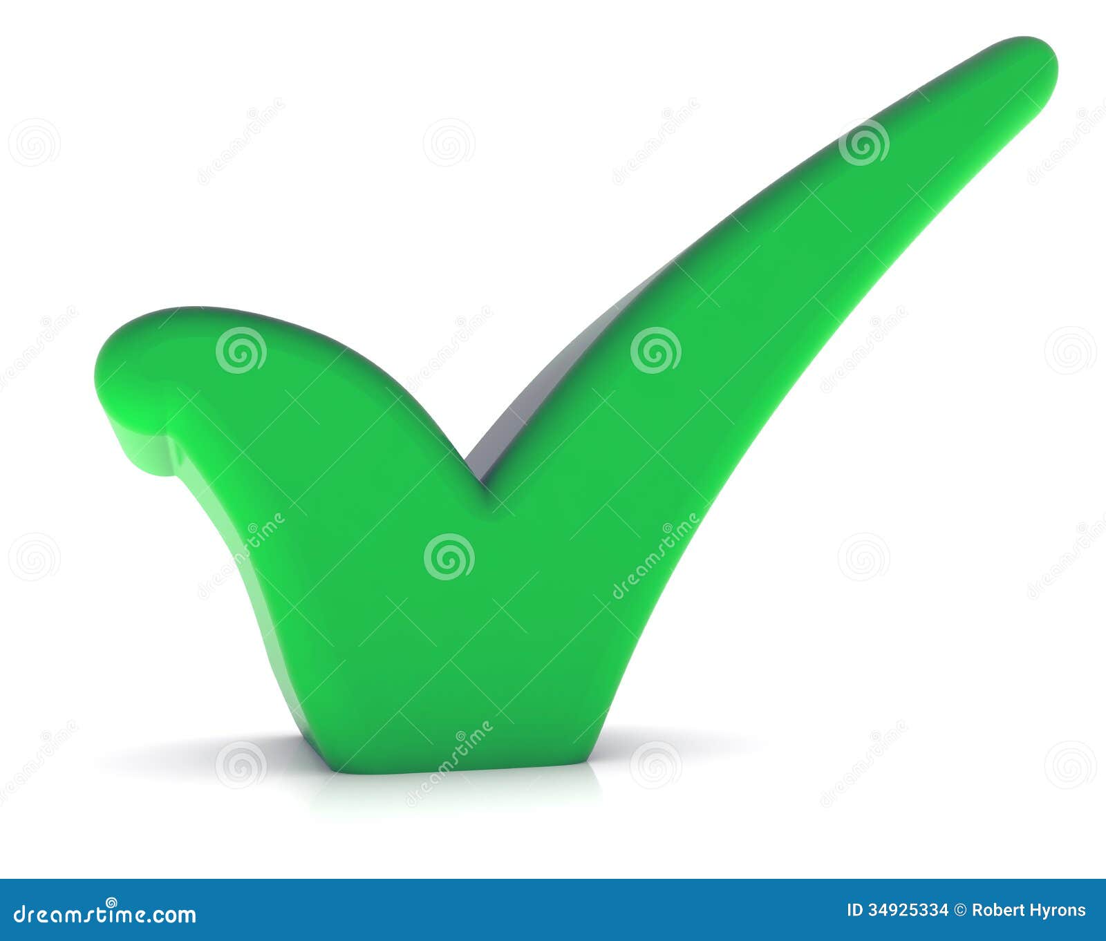 Big green tick stock illustration. Illustration of threedimensional ...