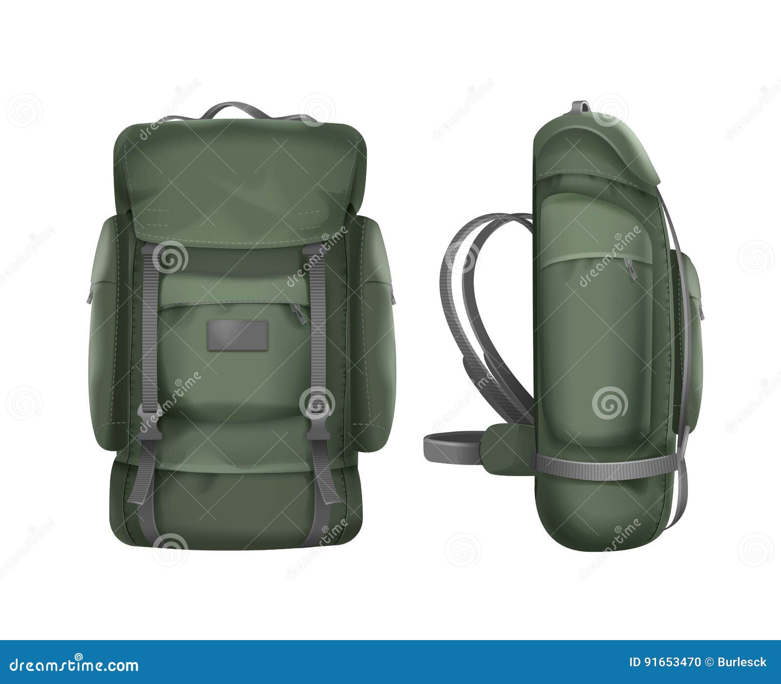 Big green travel backpack stock vector. Illustration of camping - 91653470