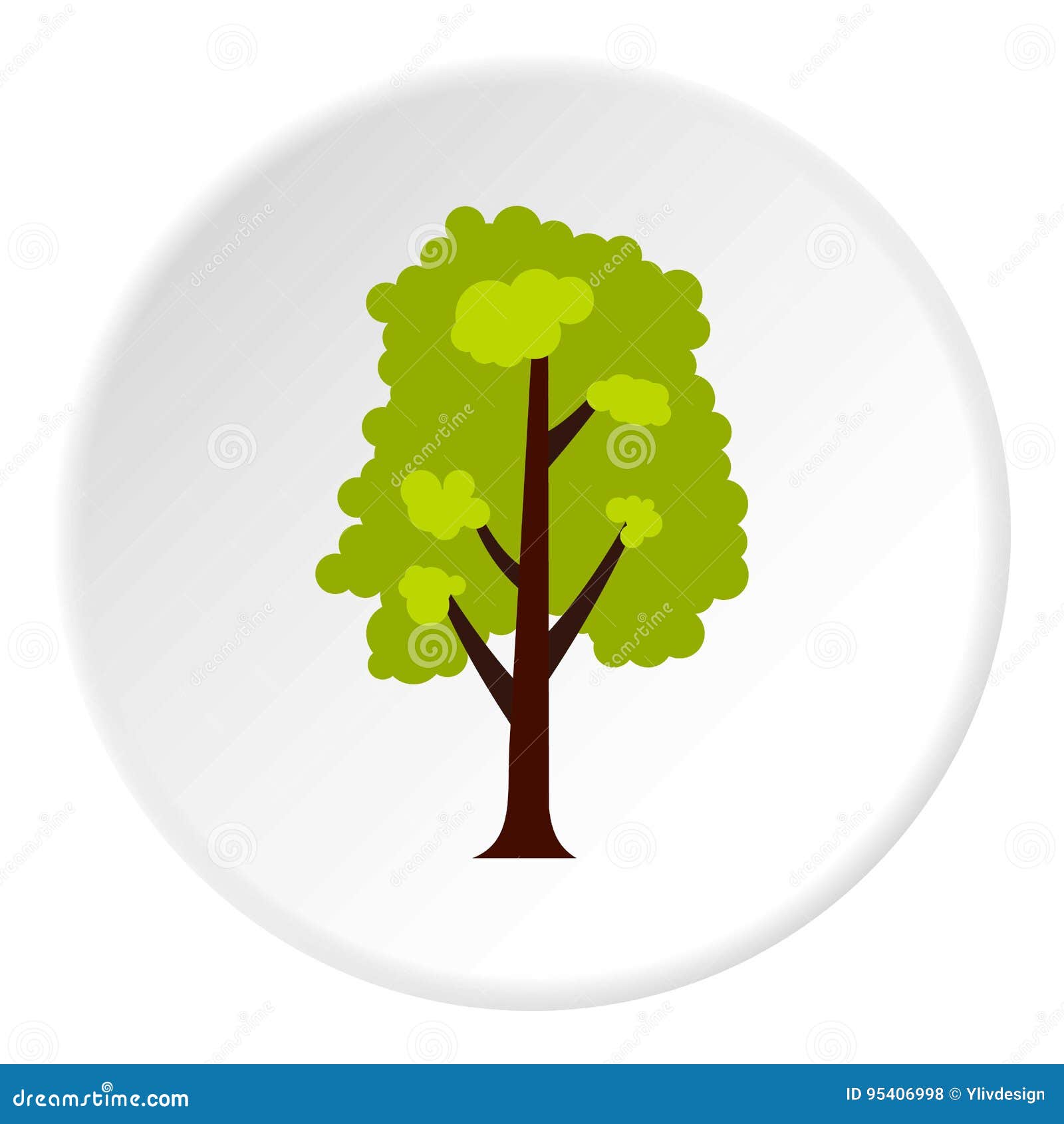 Big green tree icon circle stock vector. Illustration of natural - 95406998