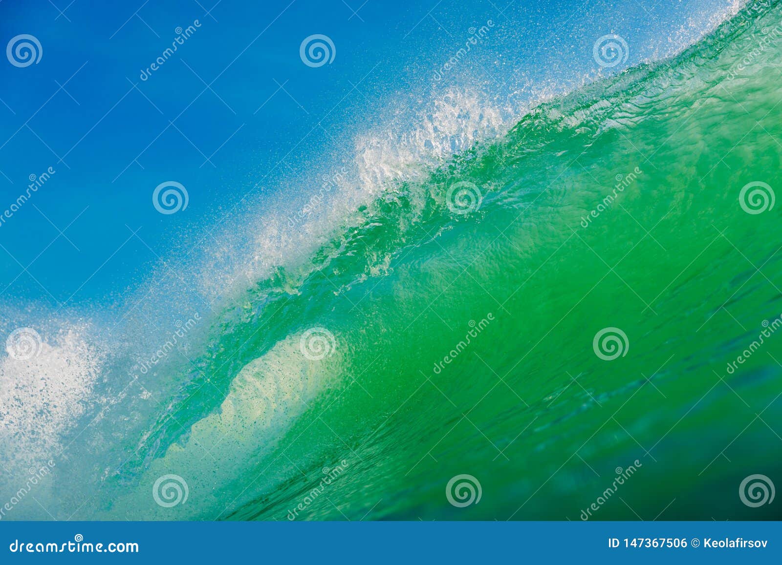 Big Green Wave in Ocean. Breaking Wave Stock Photo - Image of caribbean ...