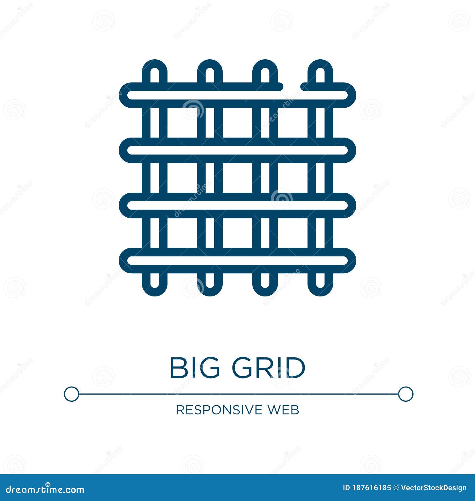 Big Grid Icon. Linear Vector Illustration from Responsive Web ...