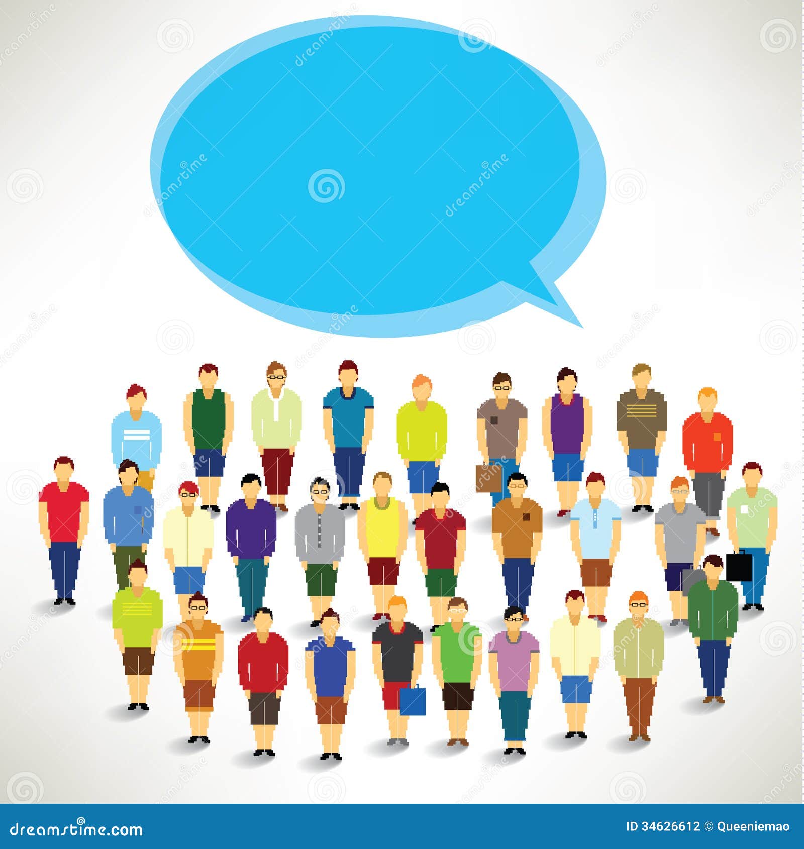 A Big Group of Men Gather Together Stock Vector - Illustration of ...