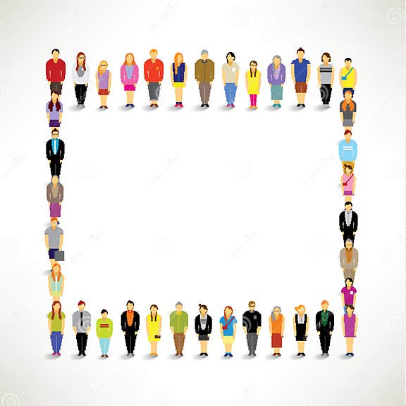 A Big Group of People Gather Together Stock Vector - Illustration of ...