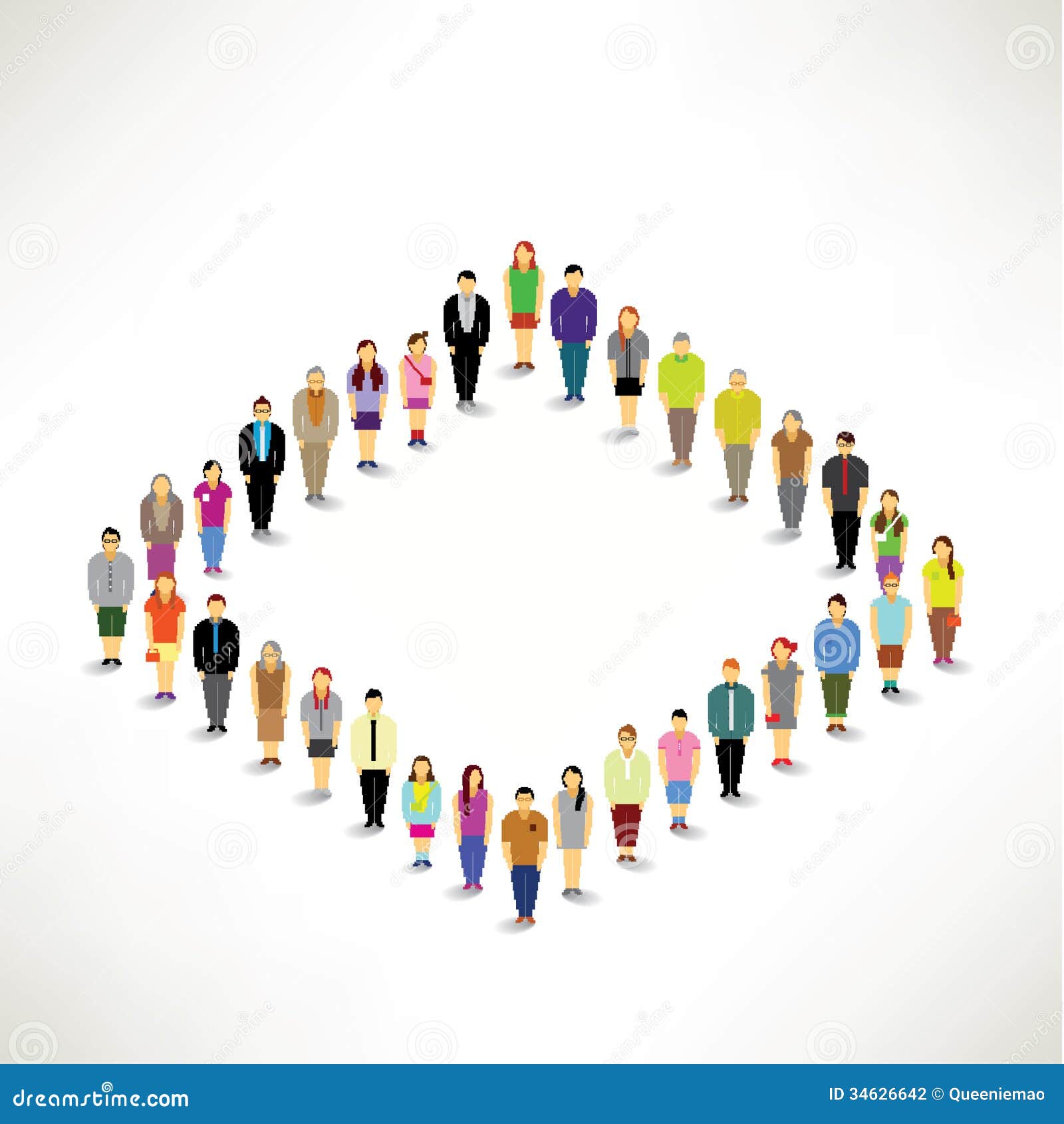 A Big Group of People Gather Together Stock Vector - Illustration of ...