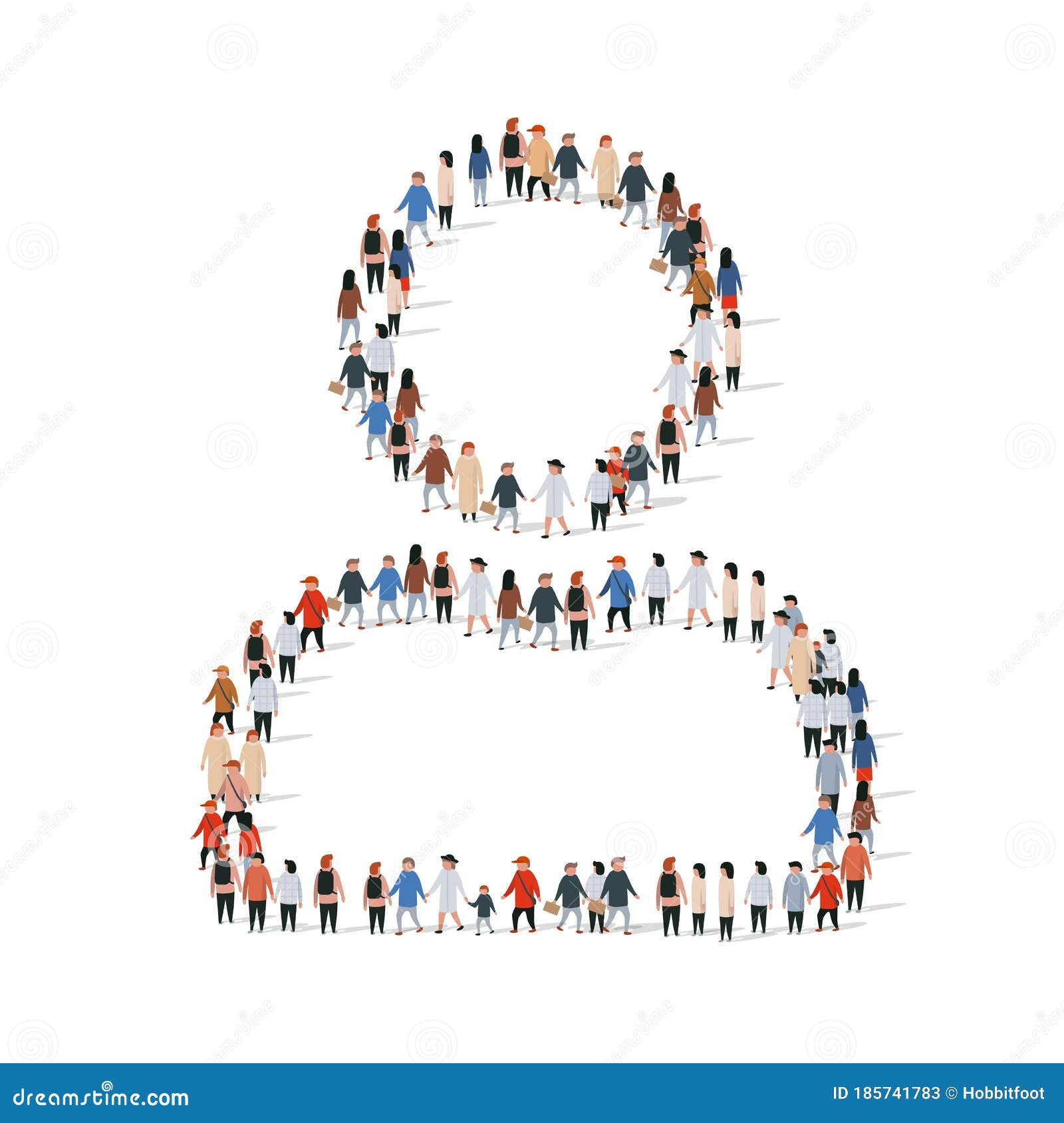 Big Group of People Standing in a User Sign. All for One Concept Stock ...