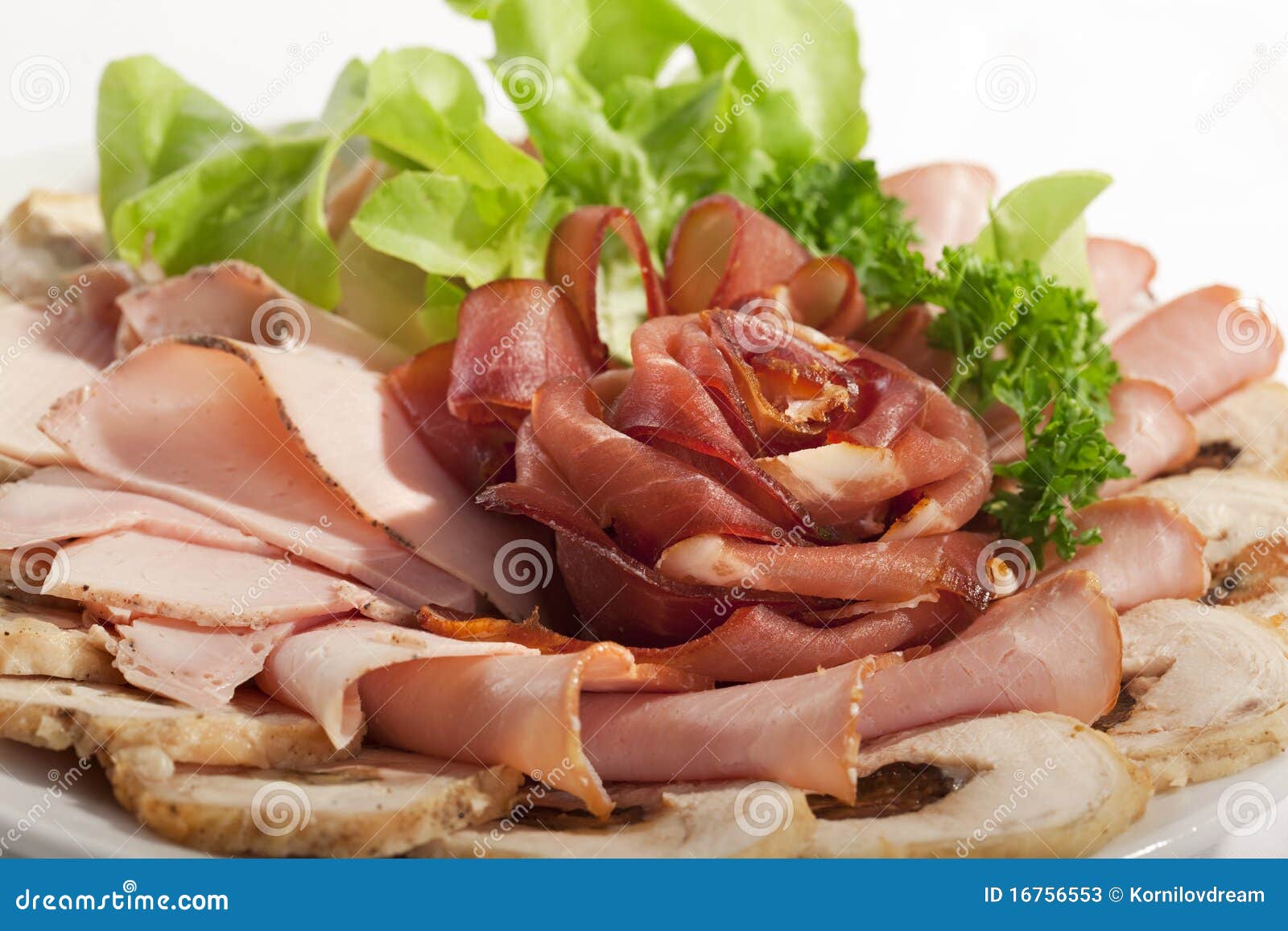 Big Group of Thinly Sliced Meat Stock Image - Image of poultry, roast ...