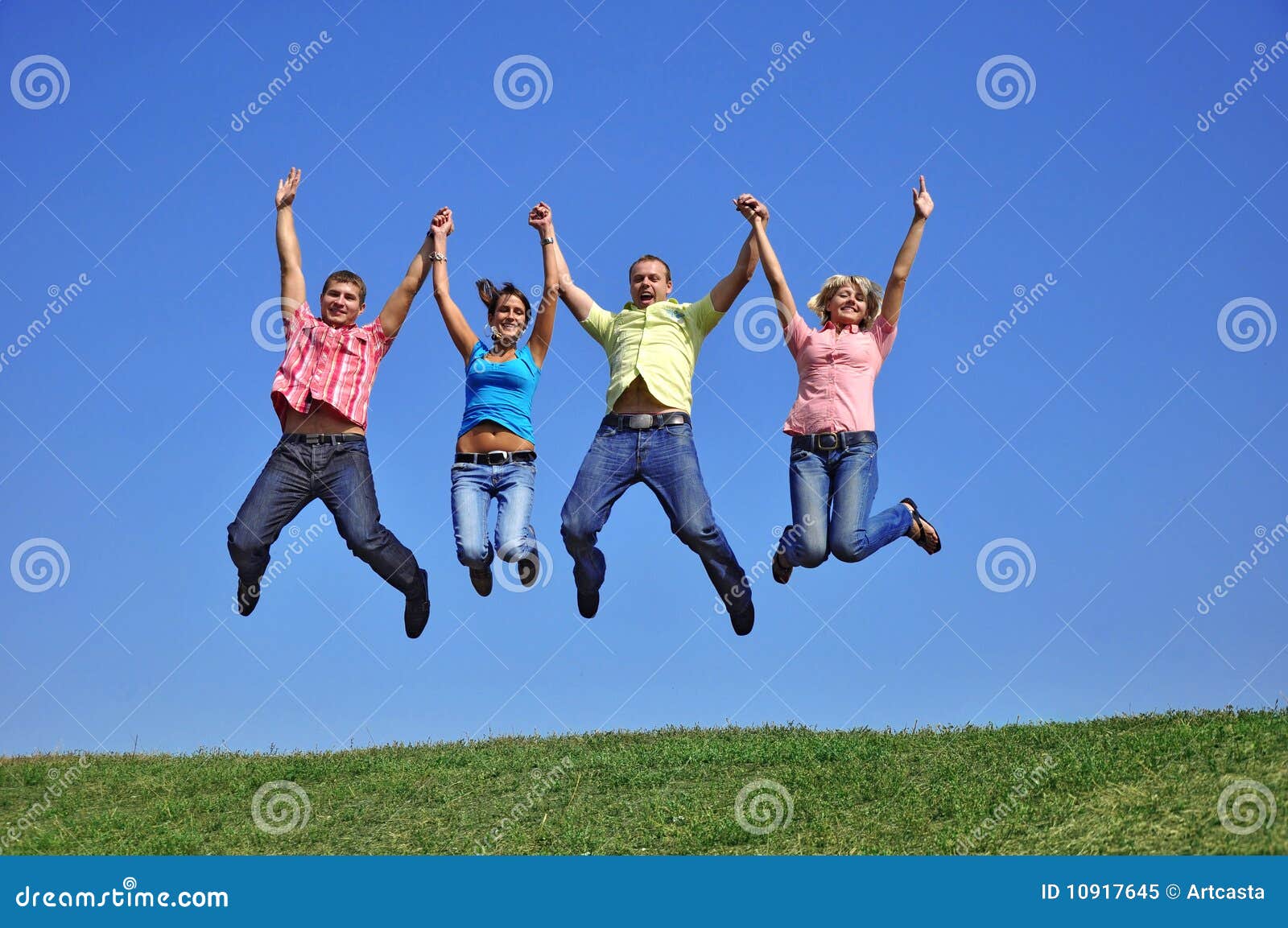Big Group of Young Jumping People Stock Image - Image of people ...