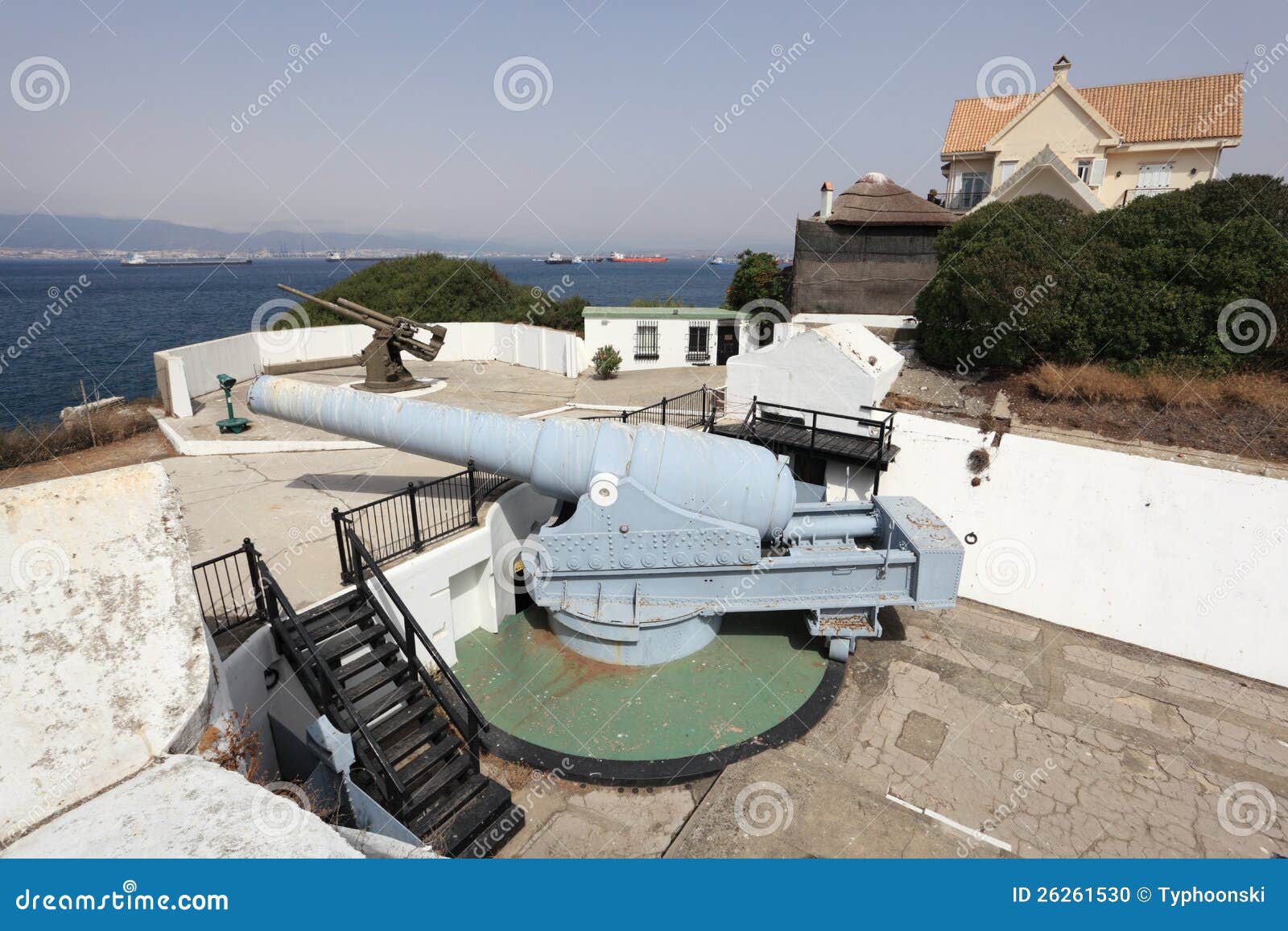Big gun in Gibraltar stock photo. Image of battery, military - 26261530