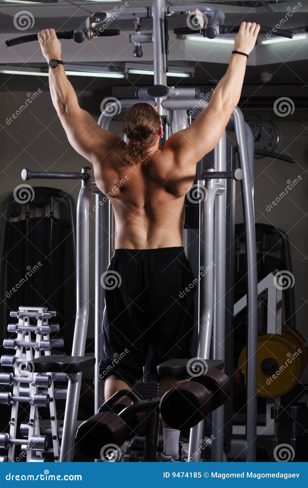 Big Guy Preparing for Training Stock Image - Image of items, athlete ...