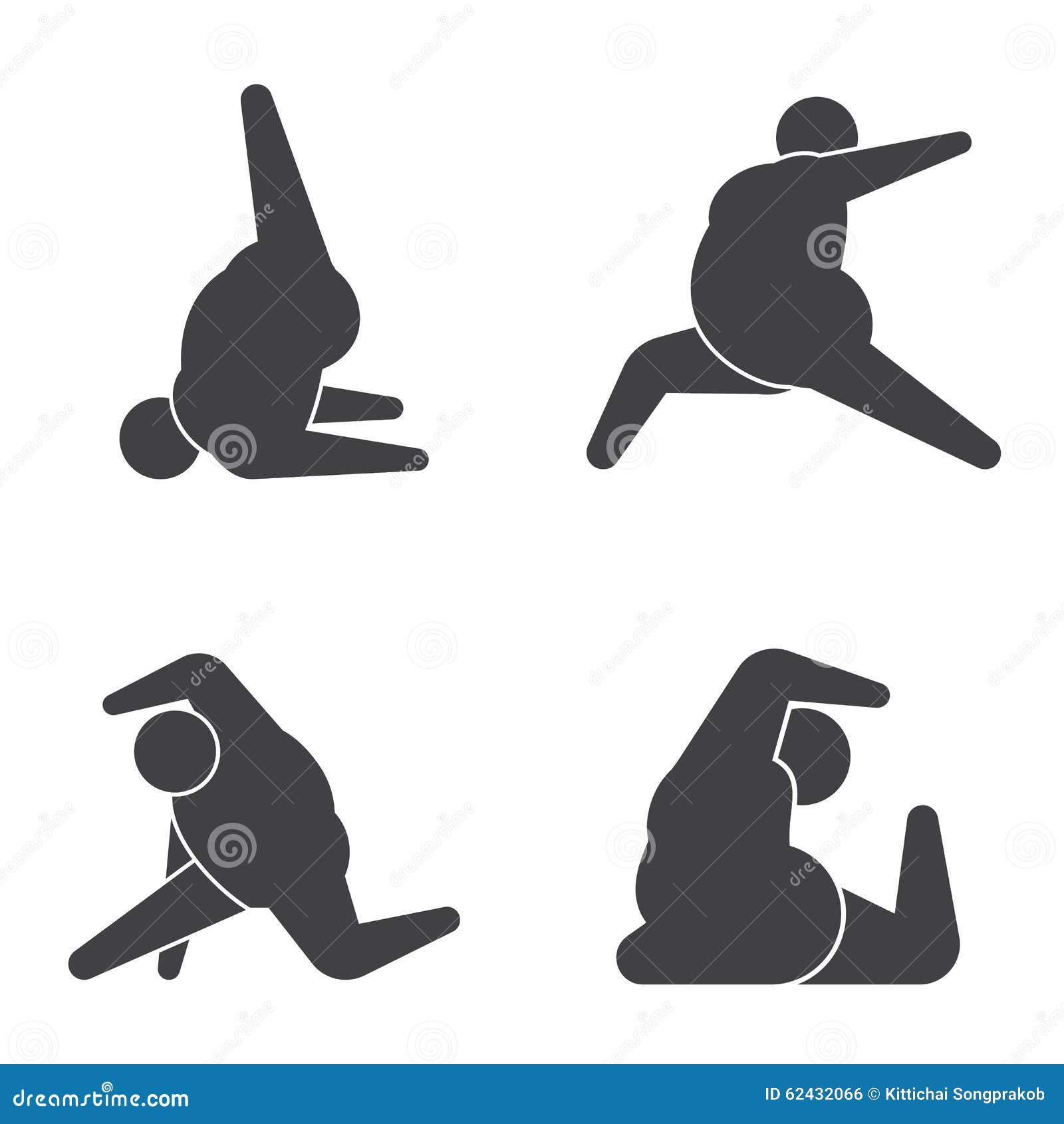 Big Guys in Pose Practicing Yoga Stock Vector - Illustration of action ...