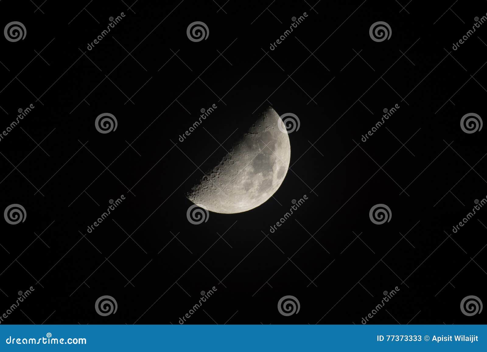 Big half Moon stock image. Image of astronomical, field - 77373333