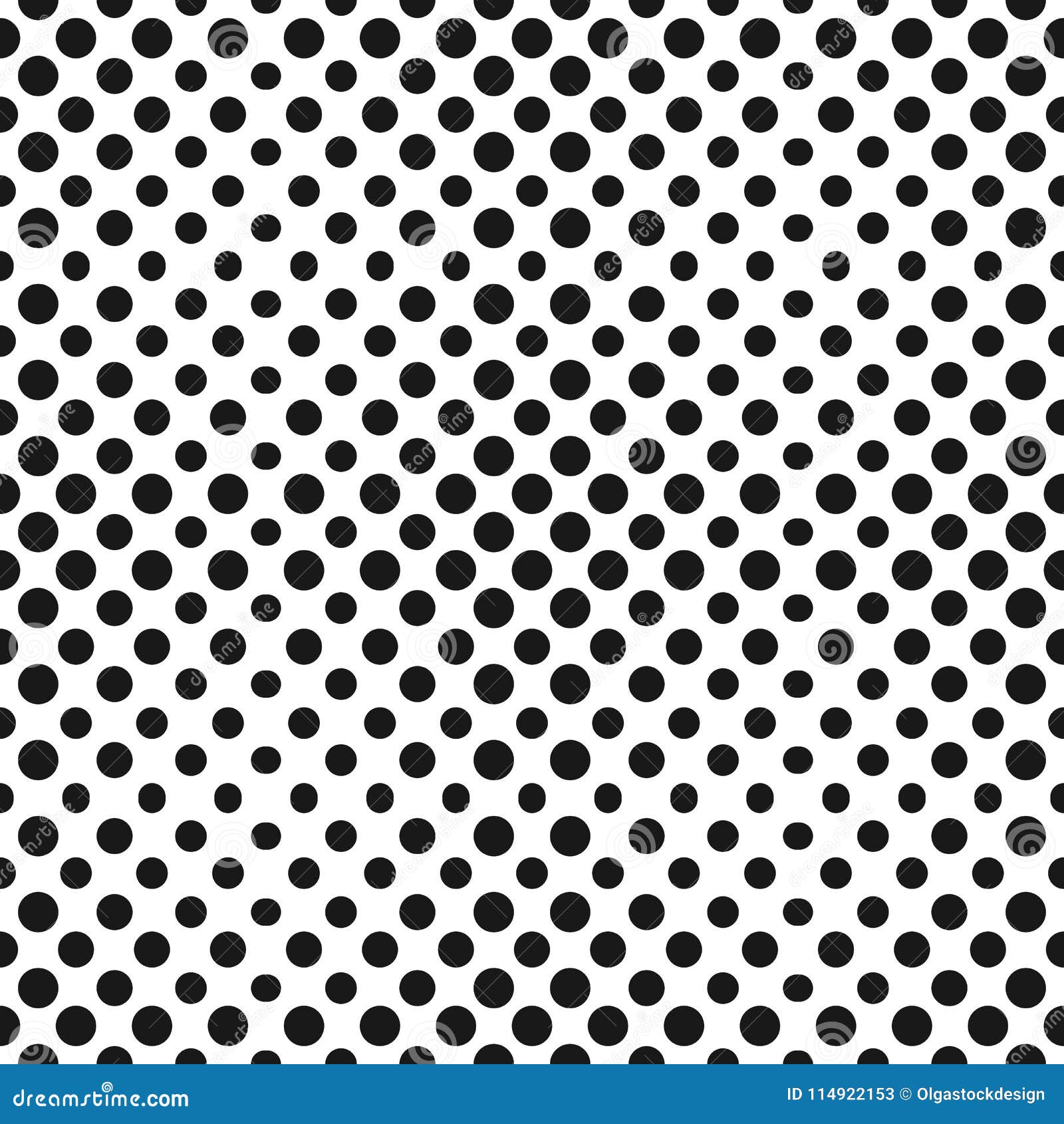 Big Halftone Circles Vector Seamless Pattern. Halftone Dots. Stock ...
