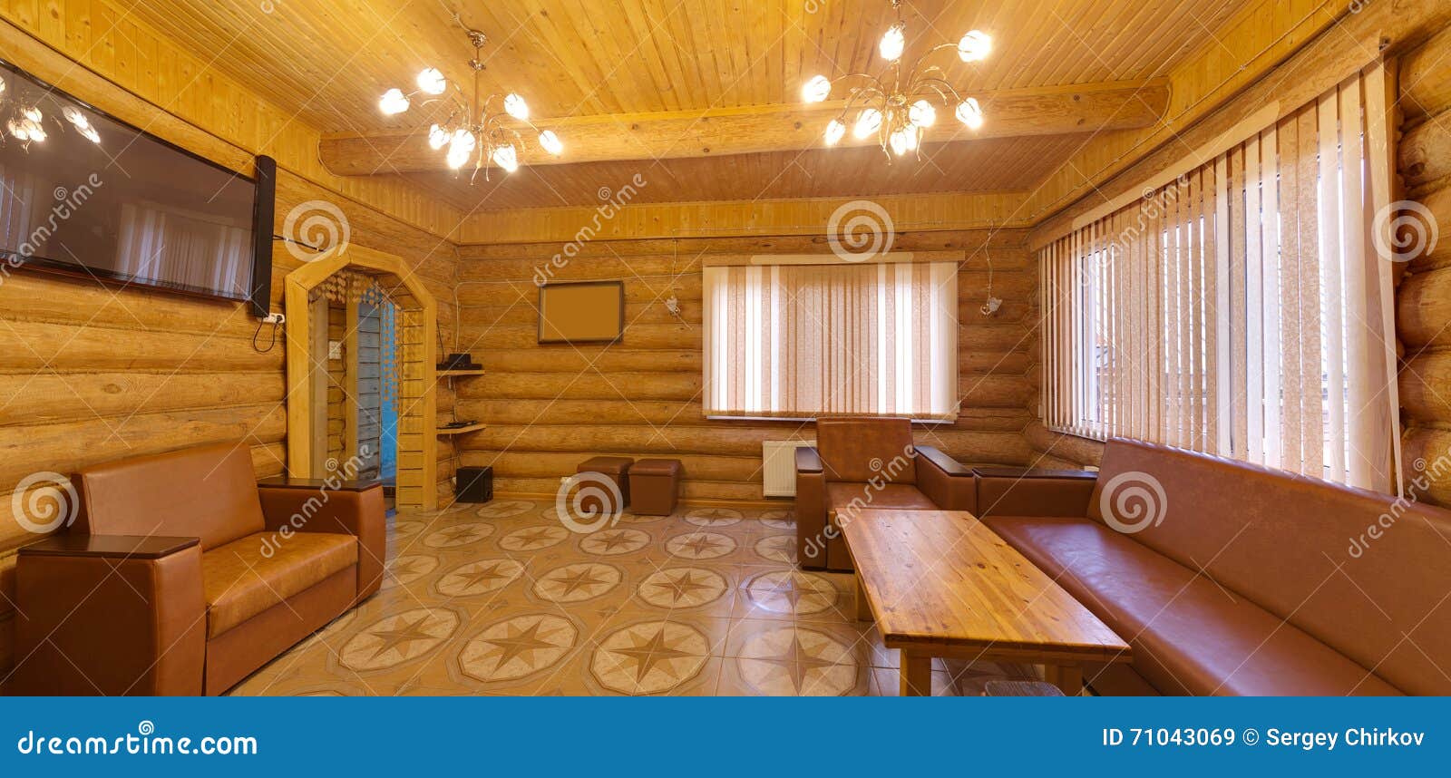 The Big Hall with the TV and Sofas Stock Image - Image of leisure ...