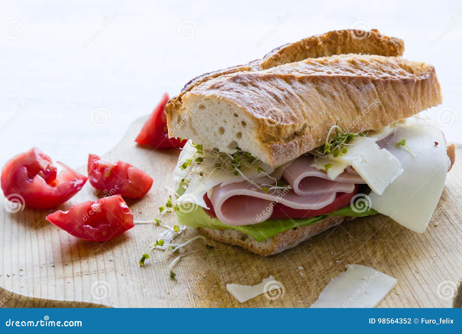 Big ham sandwich stock photo. Image of sandwich, submarine - 98564352