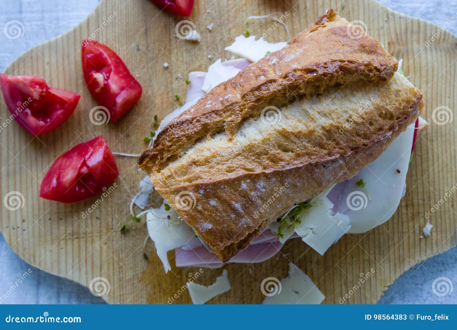 Big ham sandwich stock image. Image of dinner, delicious - 98564383