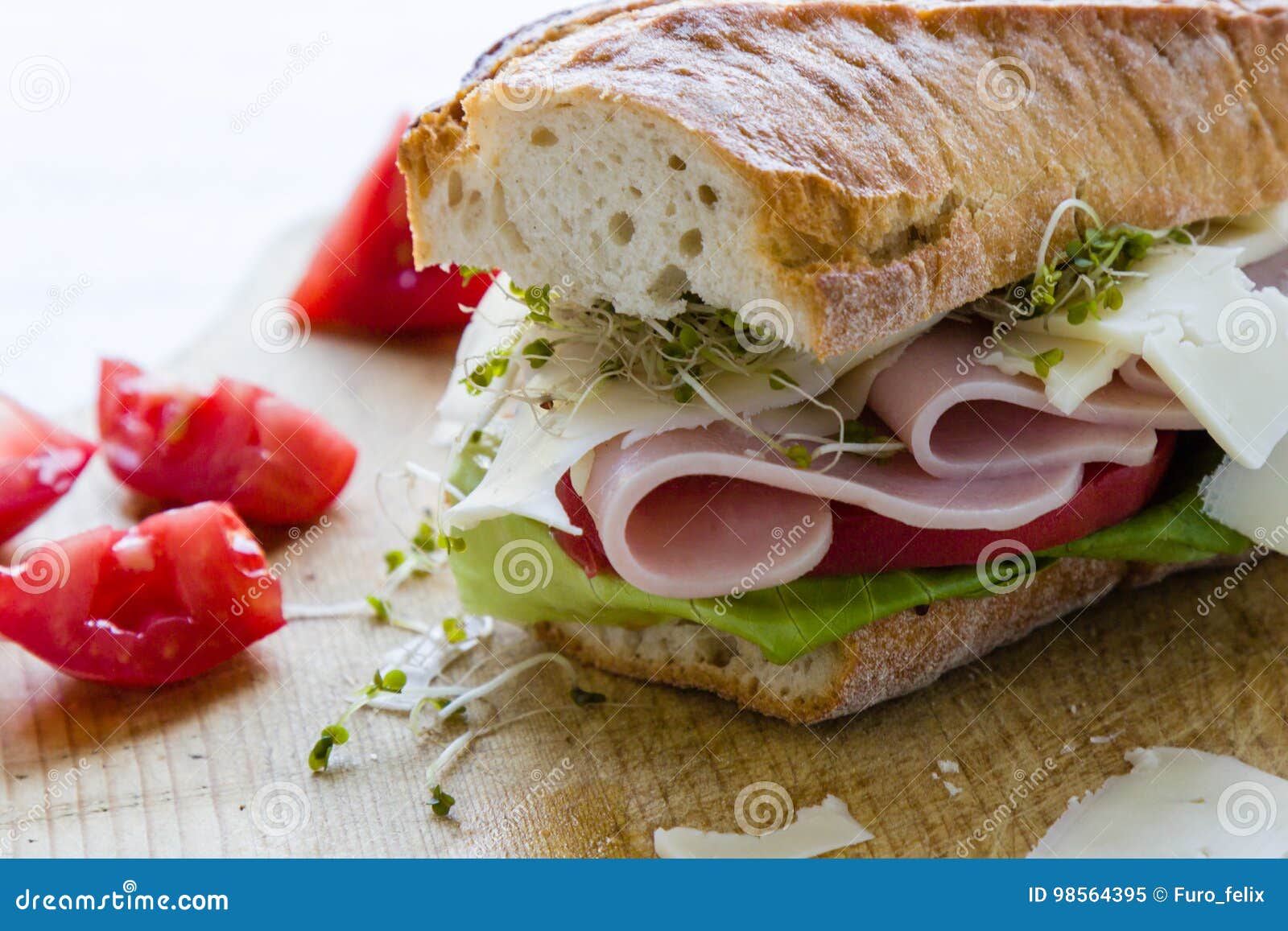 Big ham sandwich stock image. Image of fast, filled, meat - 98564395