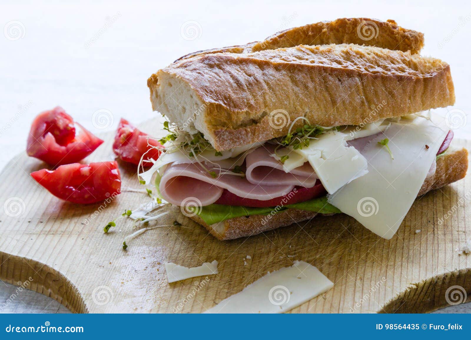 Big ham sandwich stock image. Image of food, snack, sprouts - 98564435