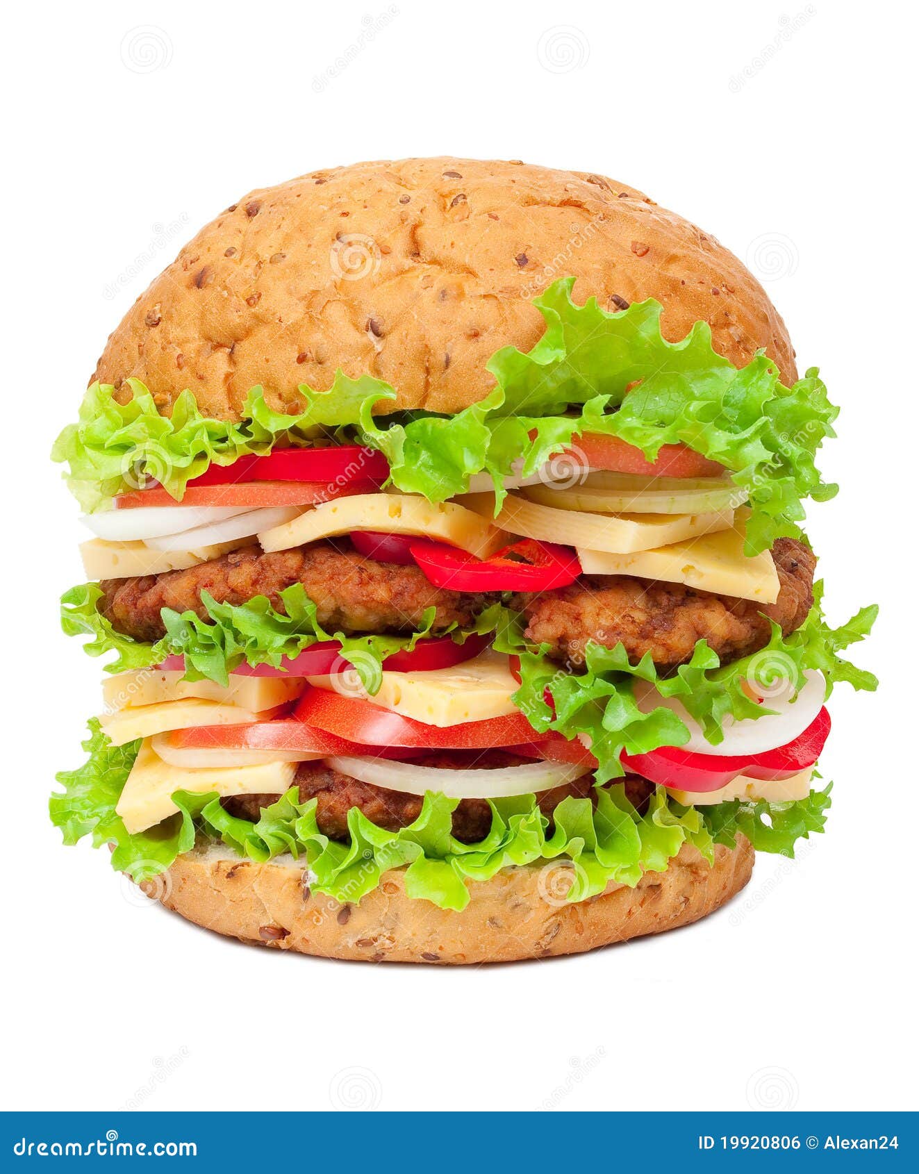 Big hamburger stock photo. Image of cheeseburger, macro - 19920806