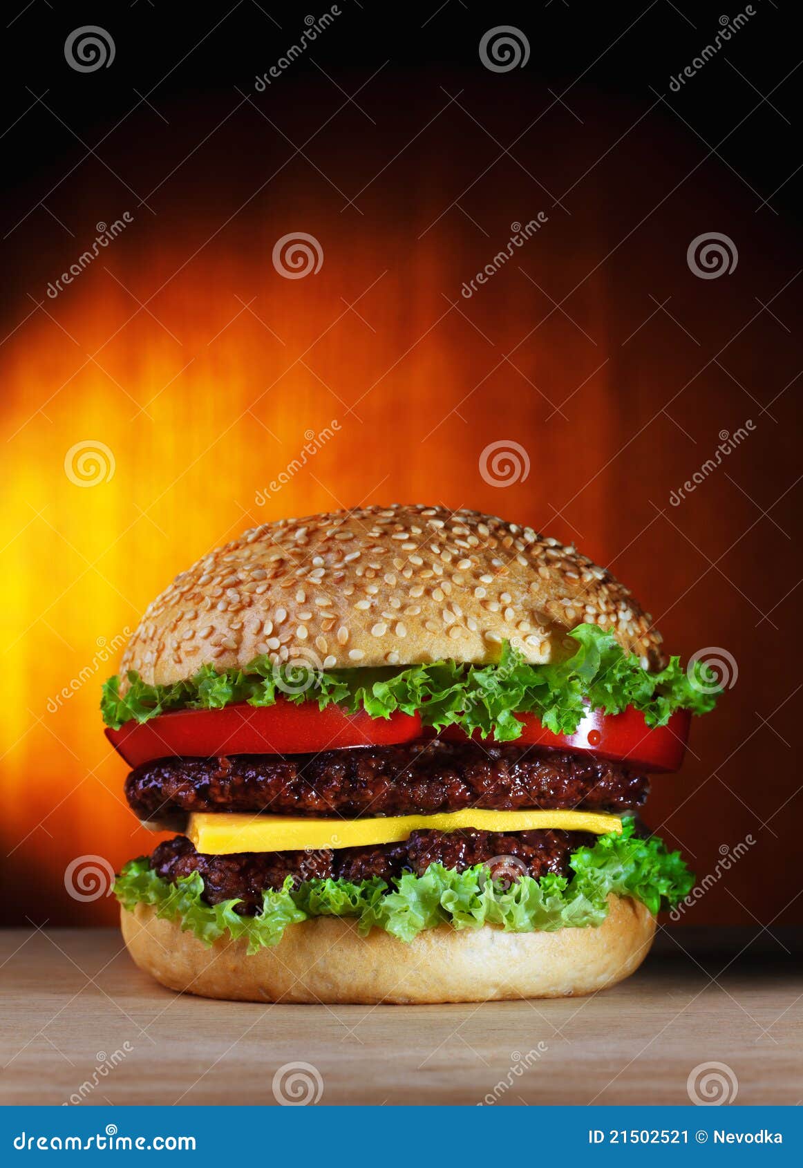 Big hamburger stock image. Image of eating, cheeseburger - 21502521