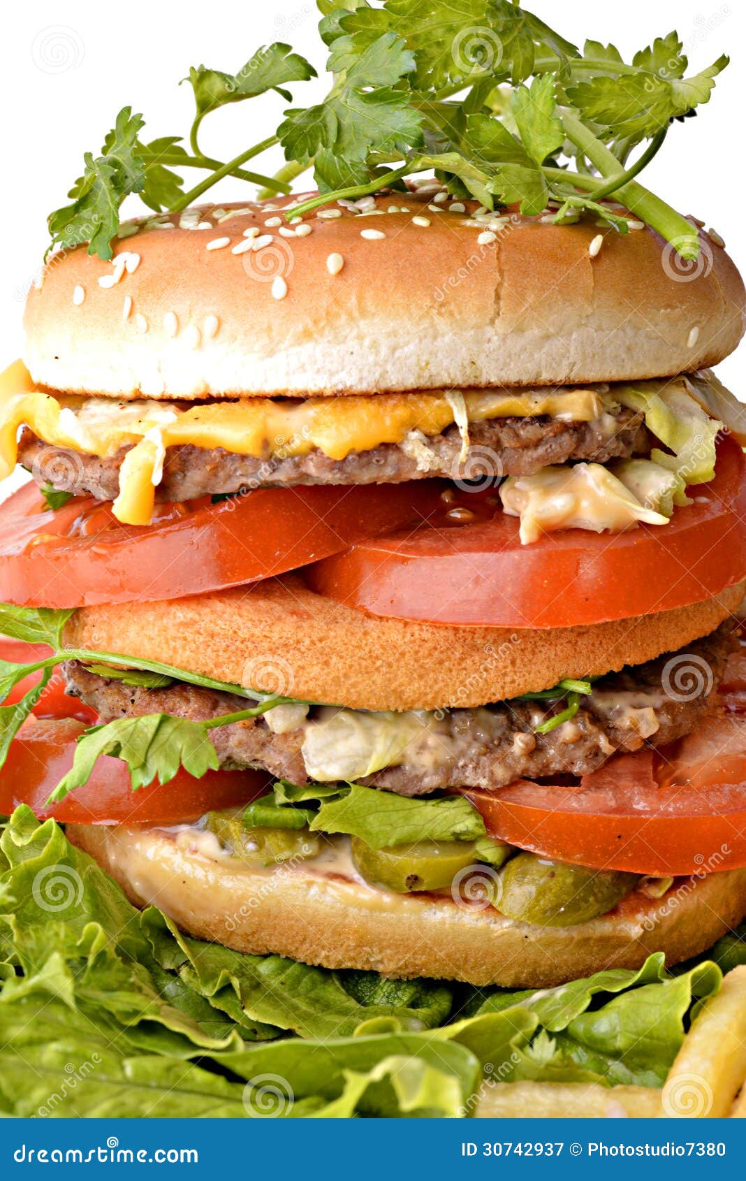 Big hamburger stock image. Image of advertising, tomato - 30742937