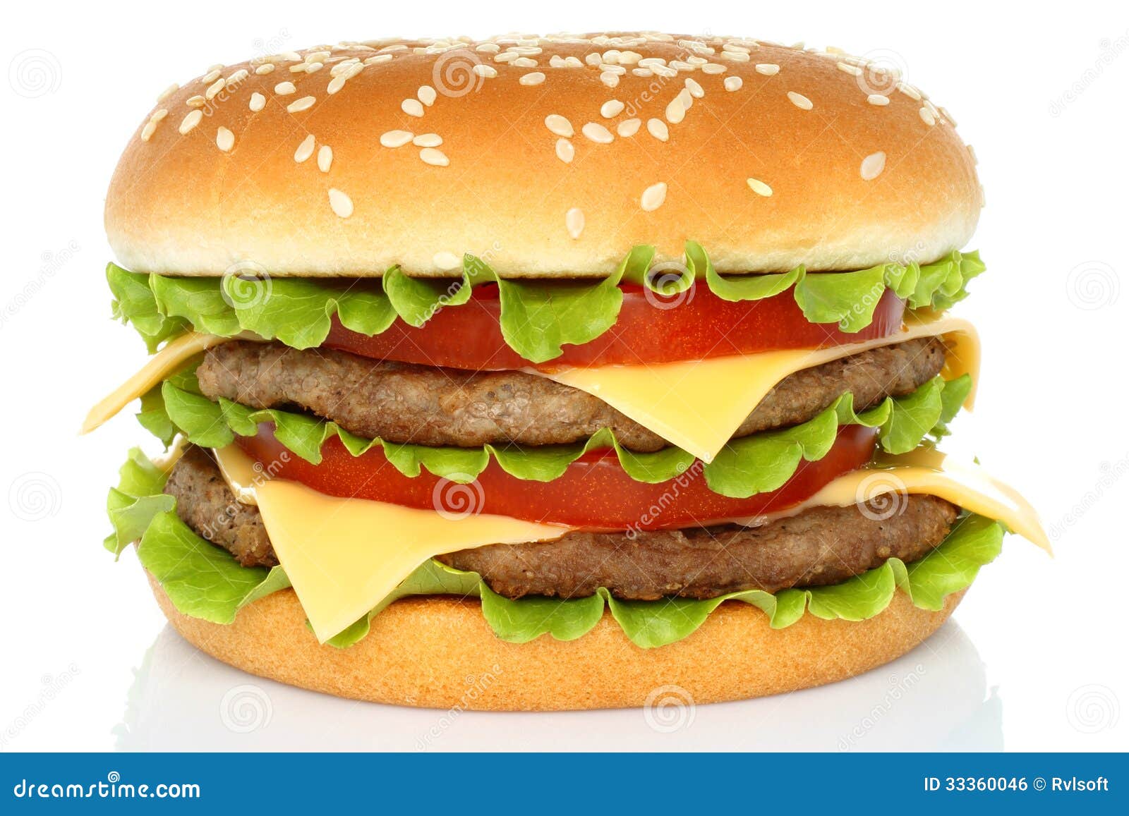Big hamburger stock photo. Image of meat, closeup, american - 33360046